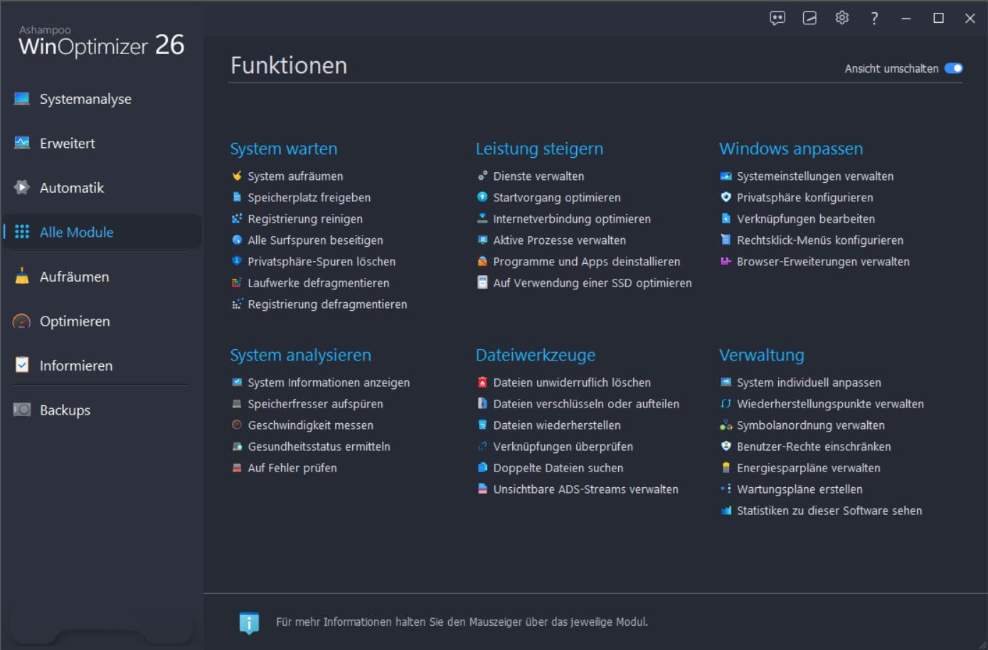 Ashampoo WinOptimizer 26 ausprobiert