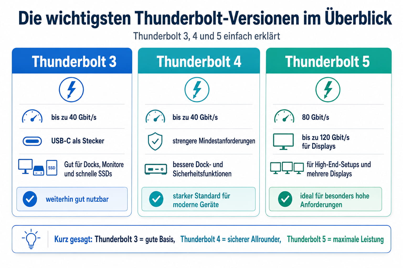 Thunderbolt einfach erklärt: Anschluss, Tempo & Vorteile