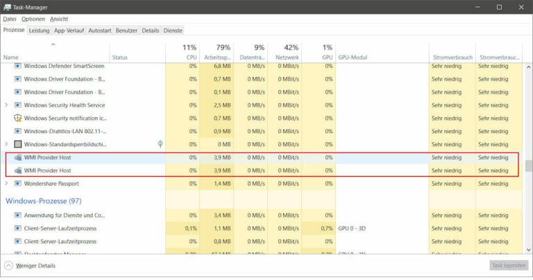 WMI Provider Host - Tipps zur Behebung hoher CPU-Auslastung