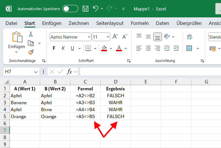Excel Ungleich Zeichen richtig verwenden – Anleitung