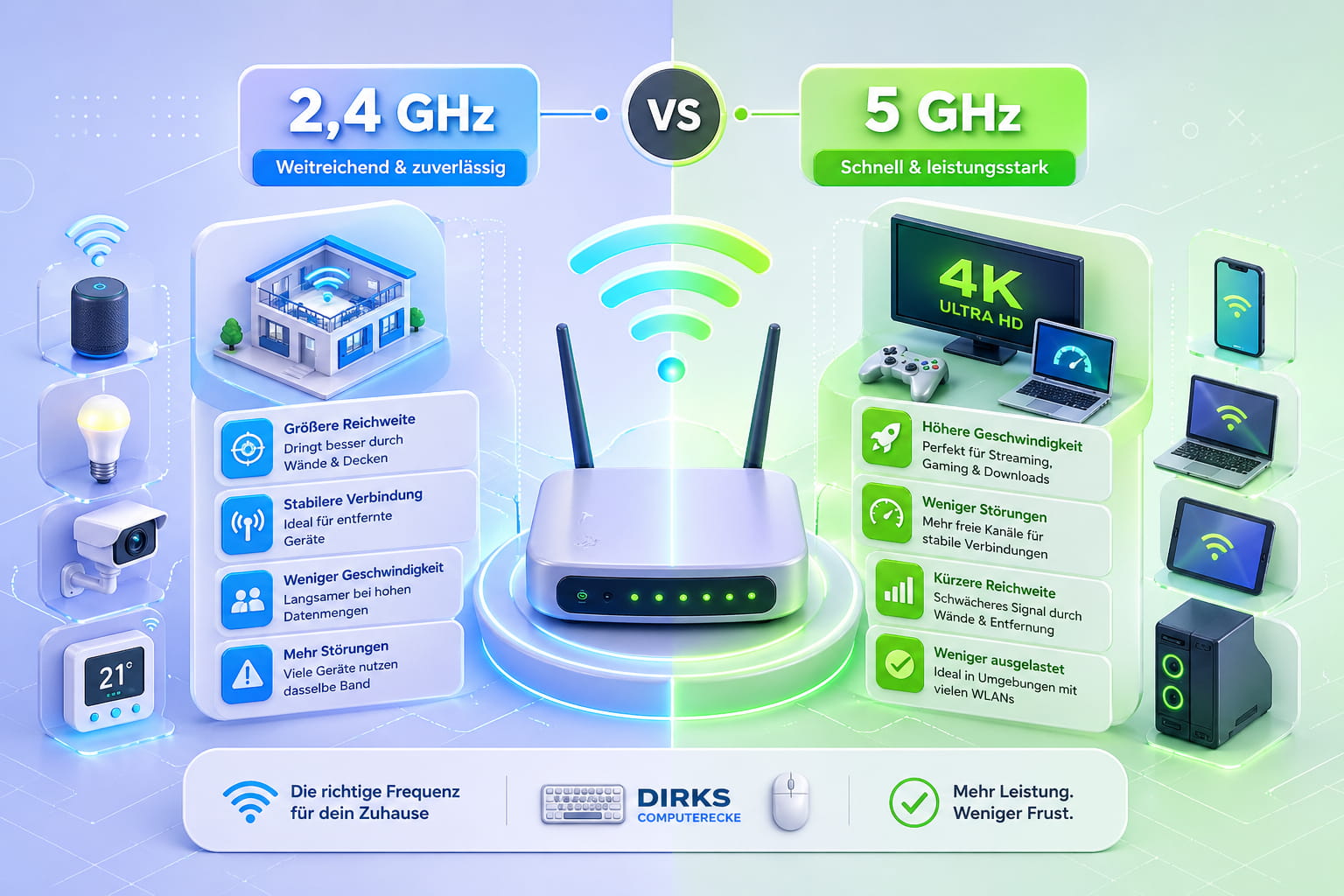 2,4 GHz vs 5 GHz WLAN: Was ist besser?